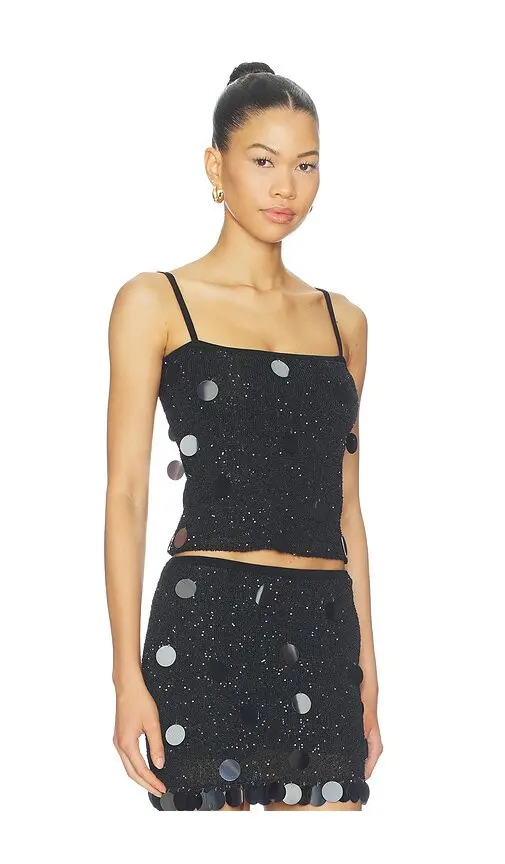 Ph5 Ariel Sequins Tank Top In Black
