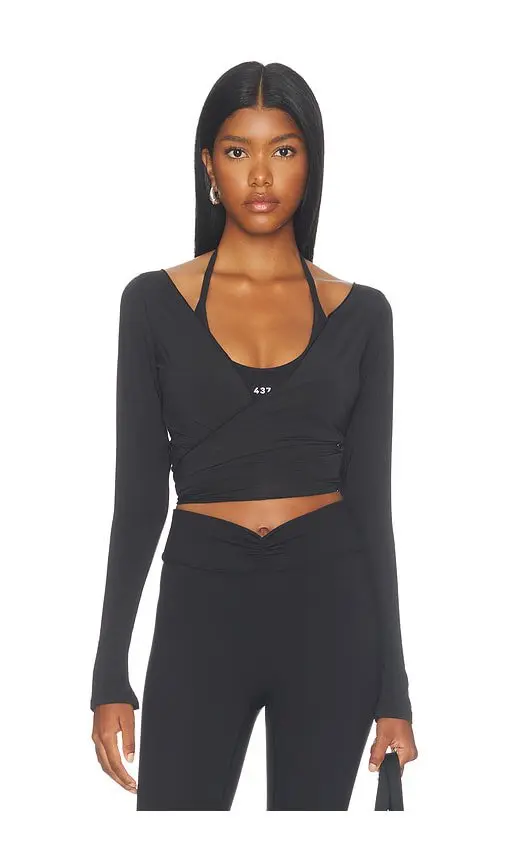 437 The Ballet Wrap Top - Black