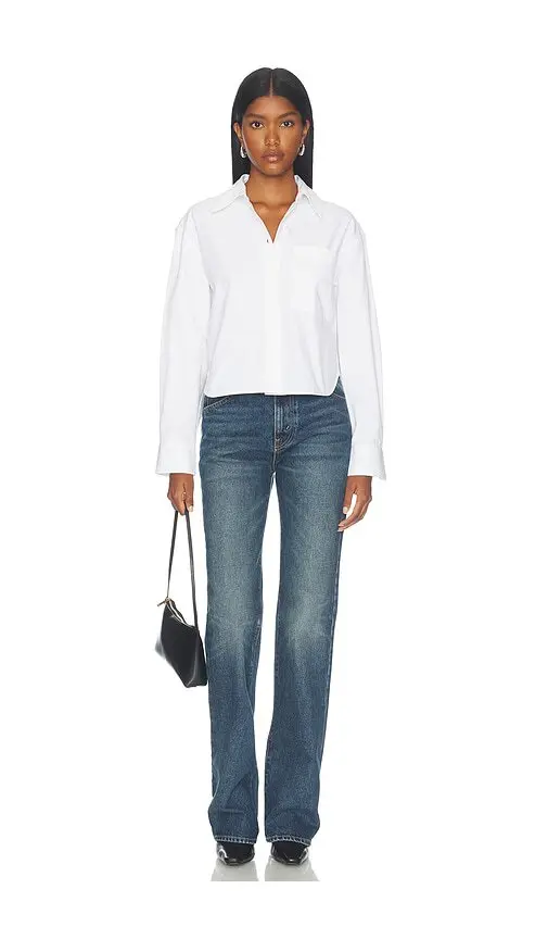 ANINE BING Scott Cropped Shirt