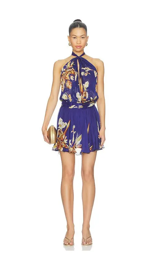 Rococo Sand Sash Tie Mini Dress - Navy