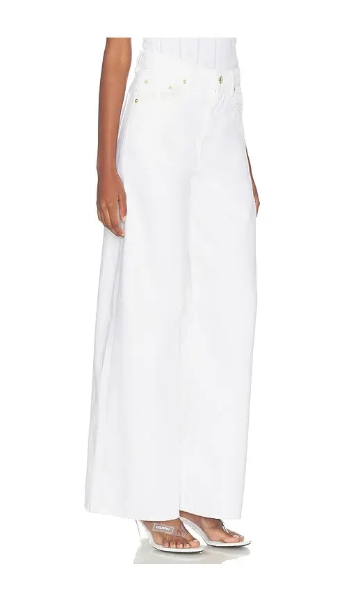 GANNI White Denim Lari Jeans With Lace Trim