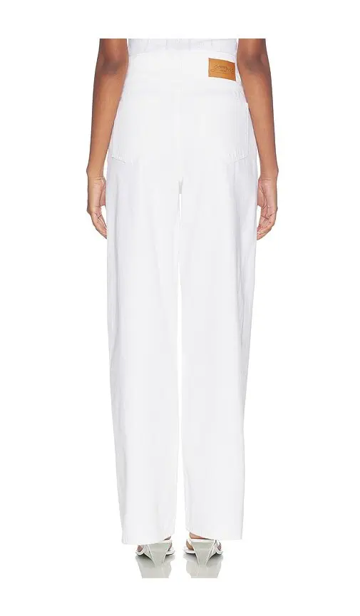 GANNI White Denim Lari Jeans With Lace Trim