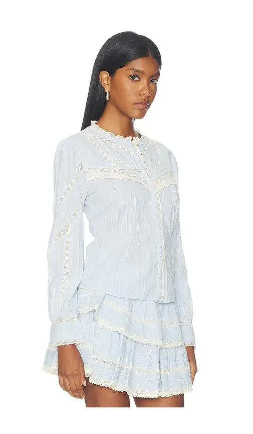 LoveShackFancy Miah Top In Blue