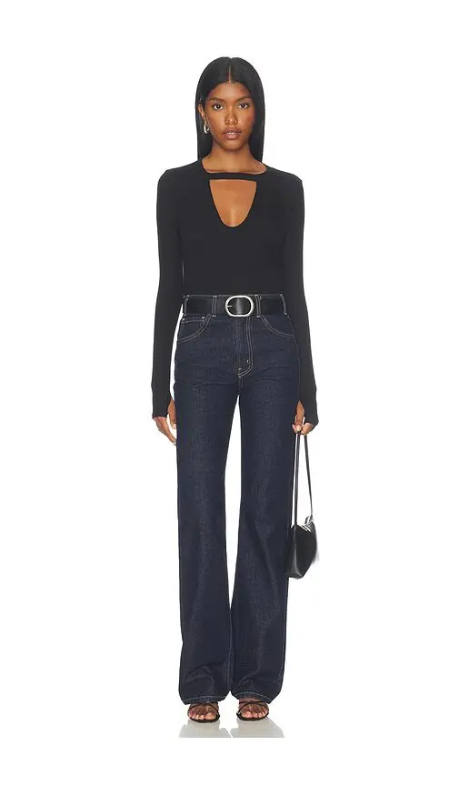 Michael Lauren Keplin Fitted Longsleeve With Cutout Double Line