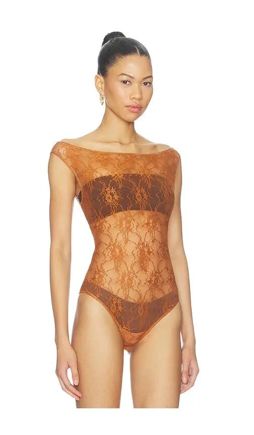 LOVERS AND FRIENDS Cas Bodysuit In Burnt Orange