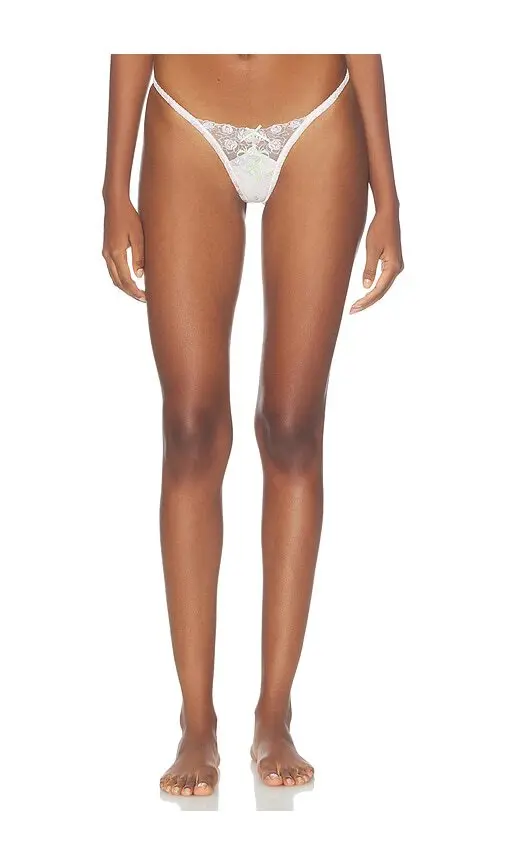 For Love & Lemons Pastel Bouquets Thong Panty - Pink