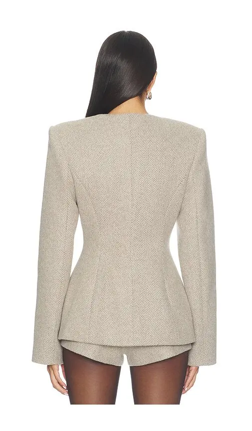 Naked Wardrobe Chevron Suited Button Up Blazer