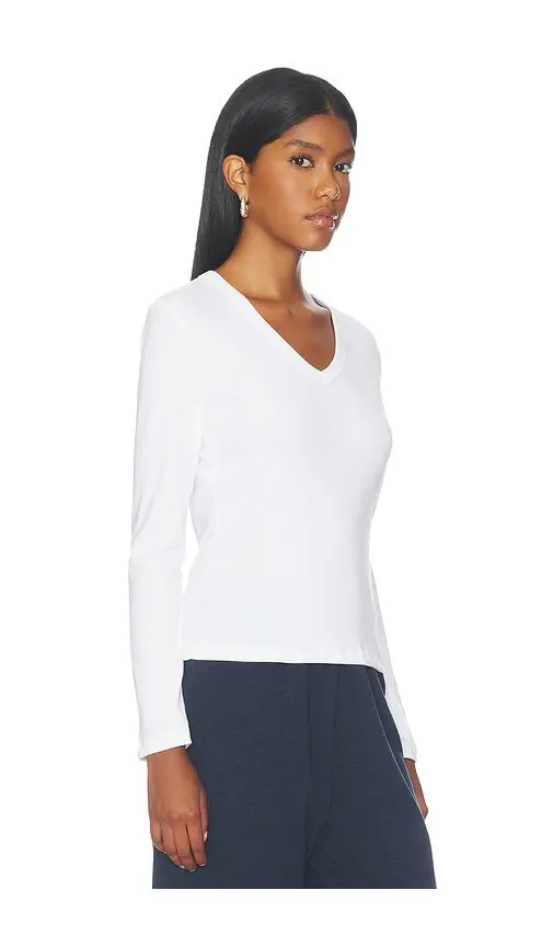 LESET Nando Slim Long Sleeve V Neck Top