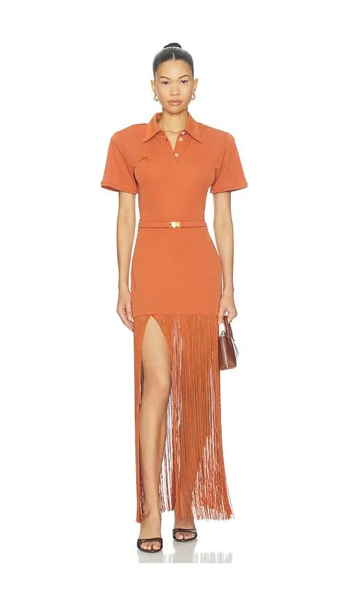 ROWEN ROSE Polo Maxi Dress In Orange - Terracotta
