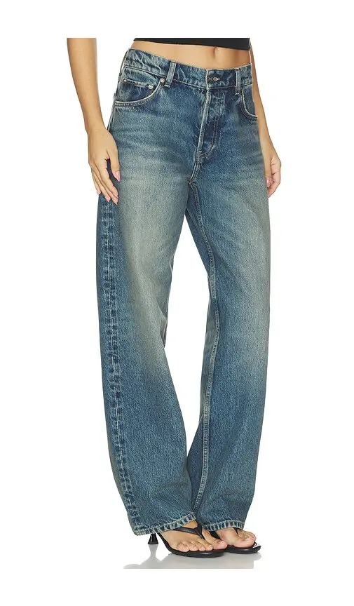 EB DENIM Mid Rise Baggy Jean In Blue