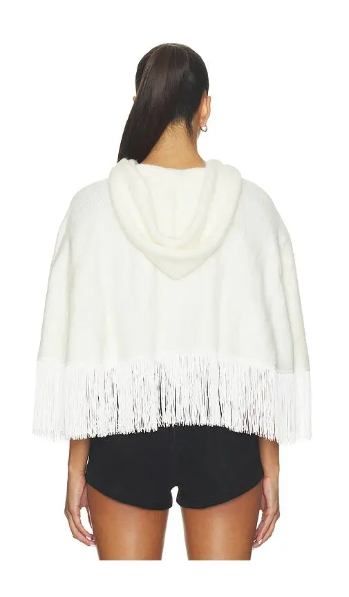 UNDERSTATED LEATHER Whistle Poncho In White