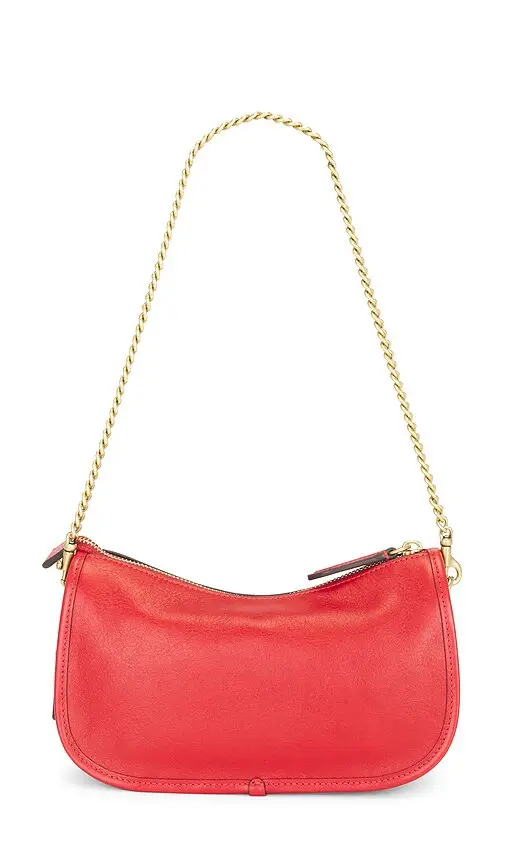 COACH Natural Grain Leather Waverly Shoulder Bag In Red