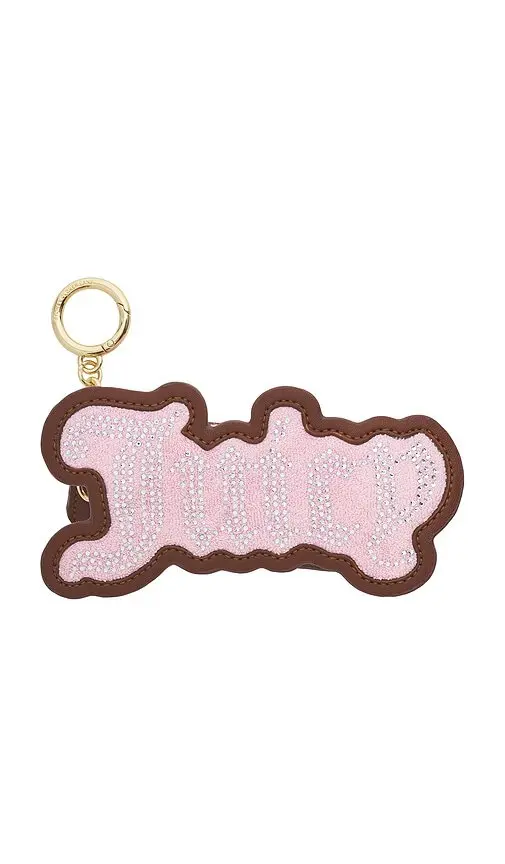 Stoney Clover Lane X Juicy Couture Juicy Rhinestone Logo Mini Pouch Bag Charm In Pink - Terry
