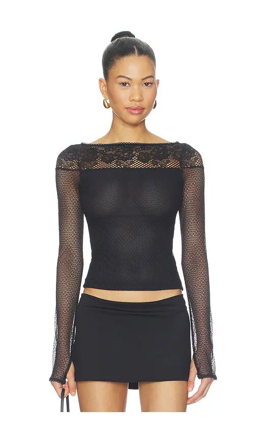 Free People Night Mode Layering Top - Black