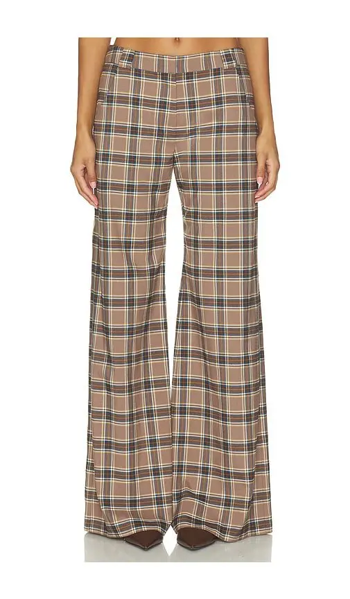 Amanda Uprichard Saddler Pants In Brown - Brown Combo