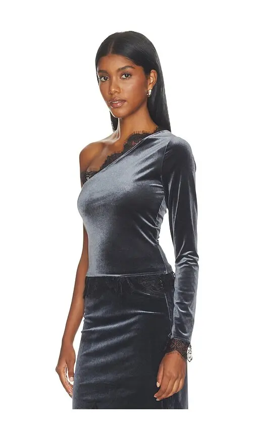 FENERS Reliquia One-shoulder Velvet Top