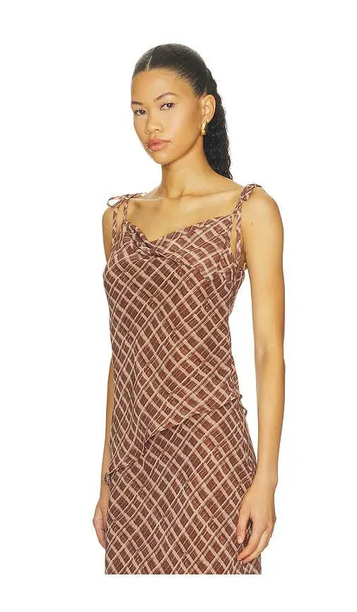 4TH & RECKLESS Carlotta Printed Chiffon Top