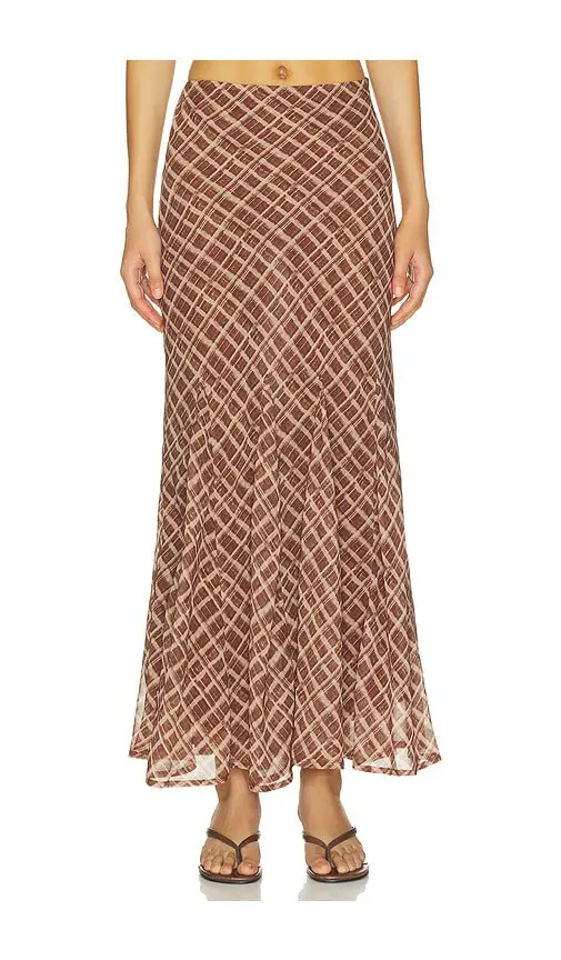 4TH & RECKLESS Carlotta Maxi Skirt In Multi - Brown Multi
