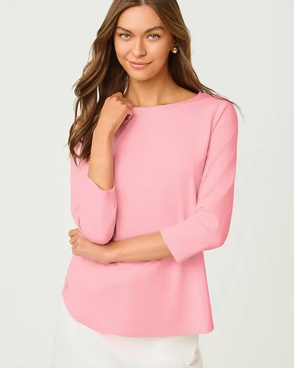 Lilly Pulitzer® Key West 3/4 Sleeve Top - Conch Shell Pink