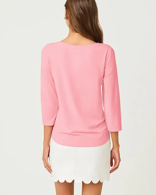 Lilly Pulitzer® Key West 3/4 Sleeve Top - Conch Shell Pink
