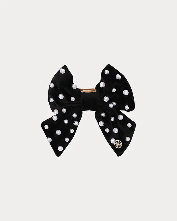 Lilly Pulitzer® Velvet Barrette Bow - Onyx