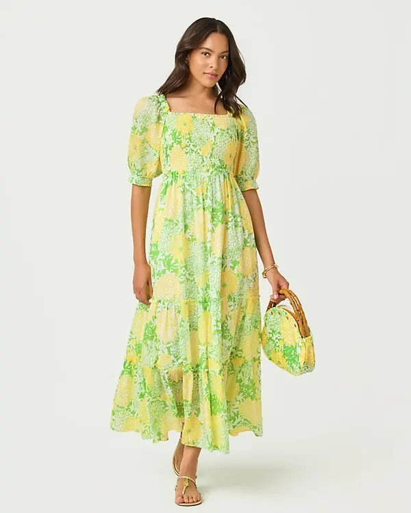 Lilly Pulitzer® Hadly Smocked Maxi Dress - Green