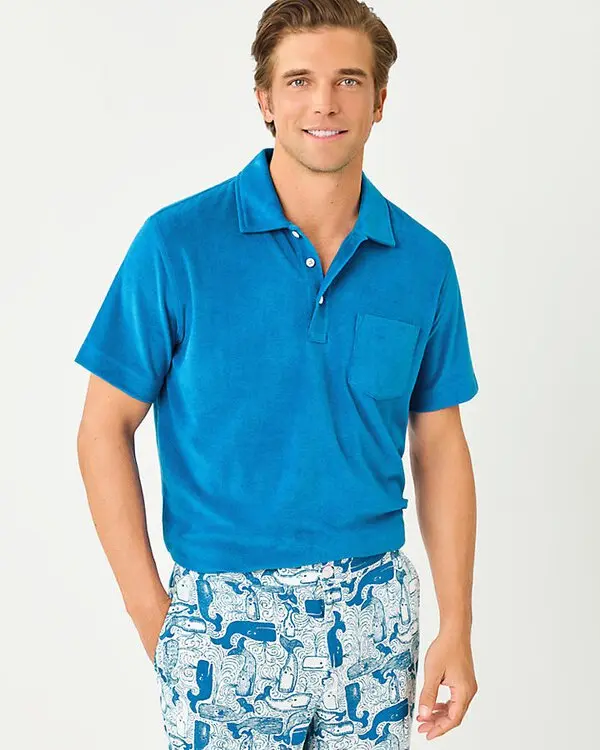 Lilly Pulitzer® Stuff Harbor Polo In Straight Fit, Short Sleeves