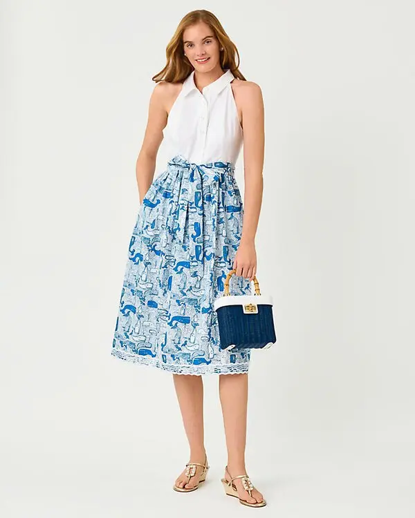 Lilly Pulitzer® Mauritzia Halter Midi Shirtdress - Blue