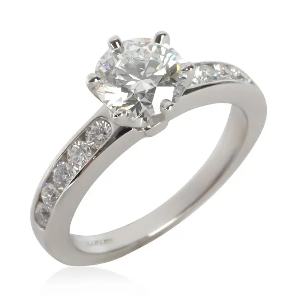 Tiffany & Co. 1.09 Ct Round Brilliant Diamond Channel Set Engagement Ring