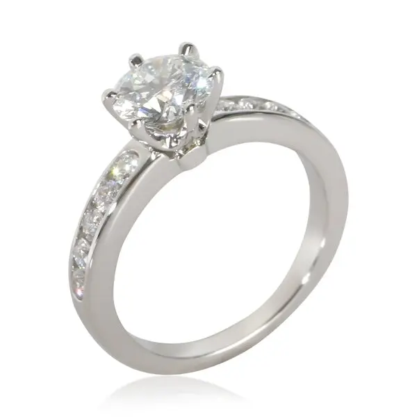 Tiffany & Co. 1.09 Ct Round Brilliant Diamond Channel Set Engagement Ring