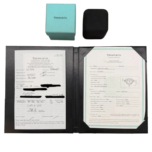 Tiffany & Co. 1.09 Ct Round Brilliant Diamond Engagement Ring