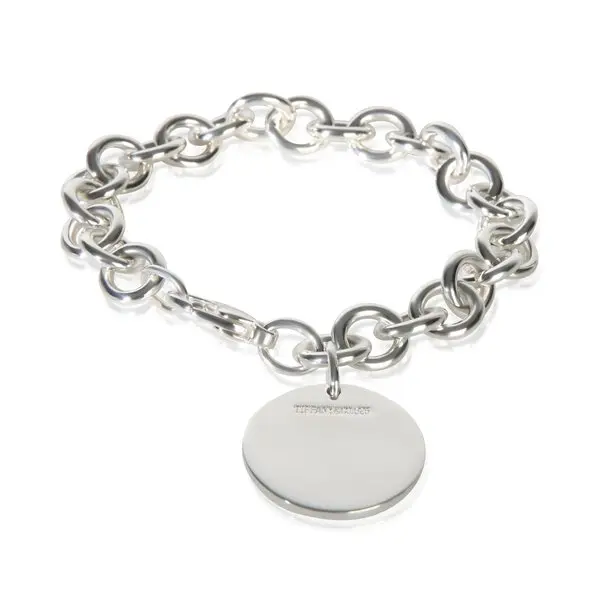 Tiffany & Co. Sterling Silver Round Tag Link Bracelet - Sterling_silver