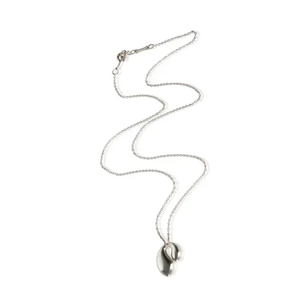 Tiffany & Co. Sterling Silver Elsa Peretti Double Teardrop Pendant Necklace