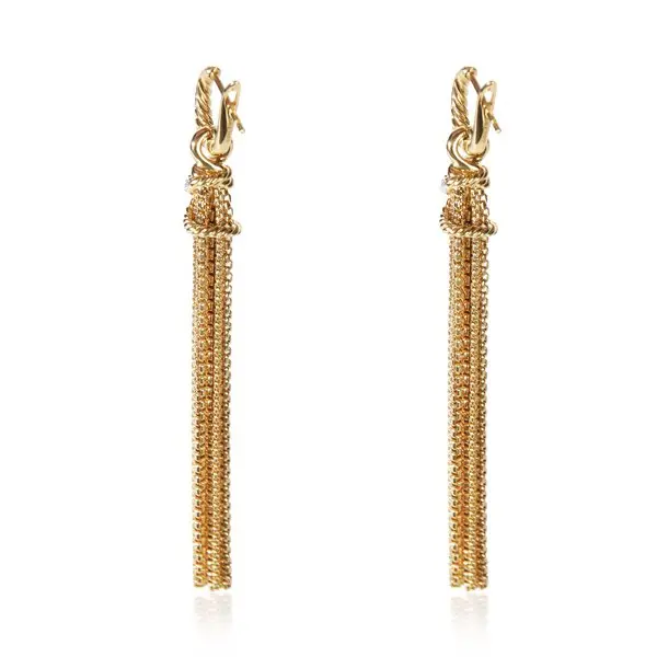 David Yurman Yellow Gold Diamond Helena Tassel Earrings