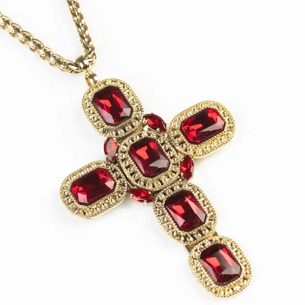 ADDICTED2 Red / Gold Artemide Gold Plated Necklace With Red Crystals - Red/gold