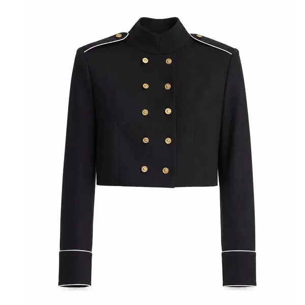 JULIA ALLERT Tailored Military Cropped Jacket - Black