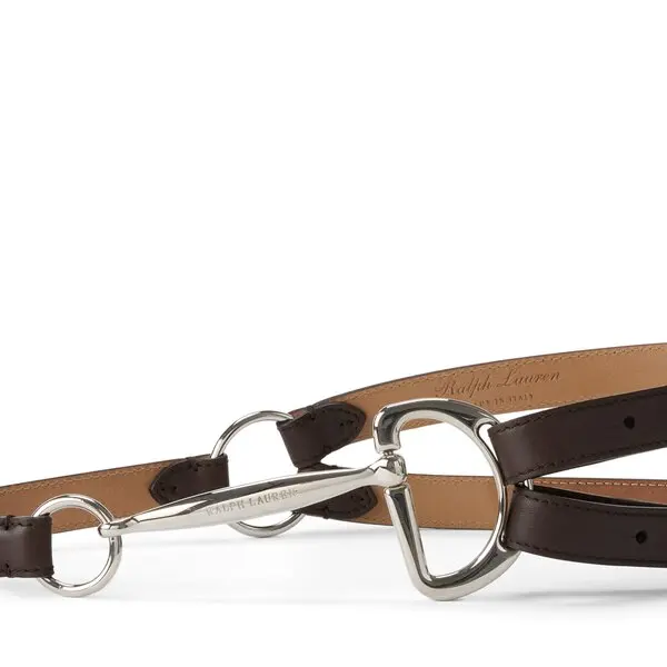 Ralph Lauren Calfskin Equestrian Skinny Belt