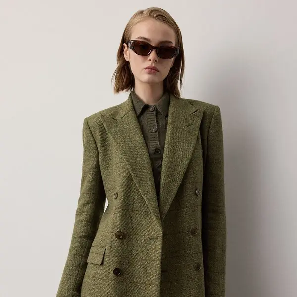 Ralph Lauren Ramona Windowpane Tweed Jacket - Cypress Multi