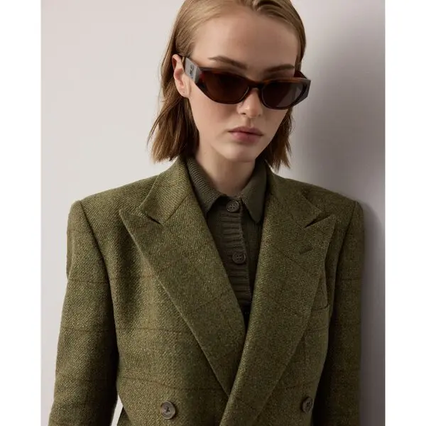 Ralph Lauren Ramona Windowpane Tweed Jacket