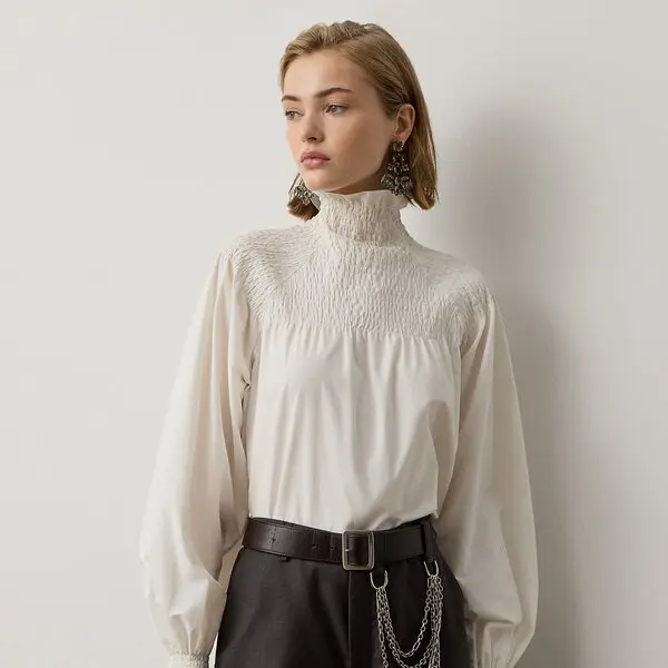 Ralph Lauren Maddison Poplin Blouse - Cream