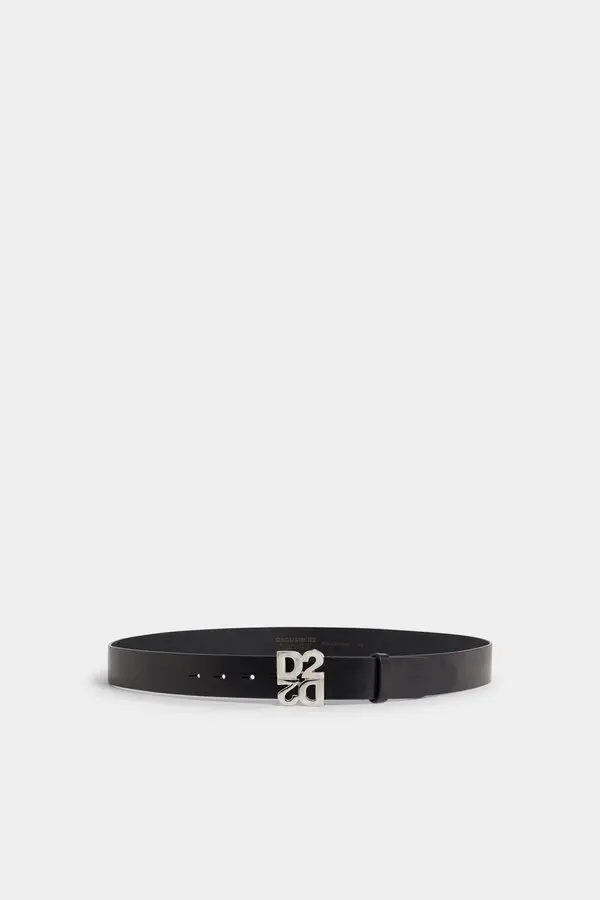 Dsquared2 Slim Leather Belt With Upside Down Buckle
