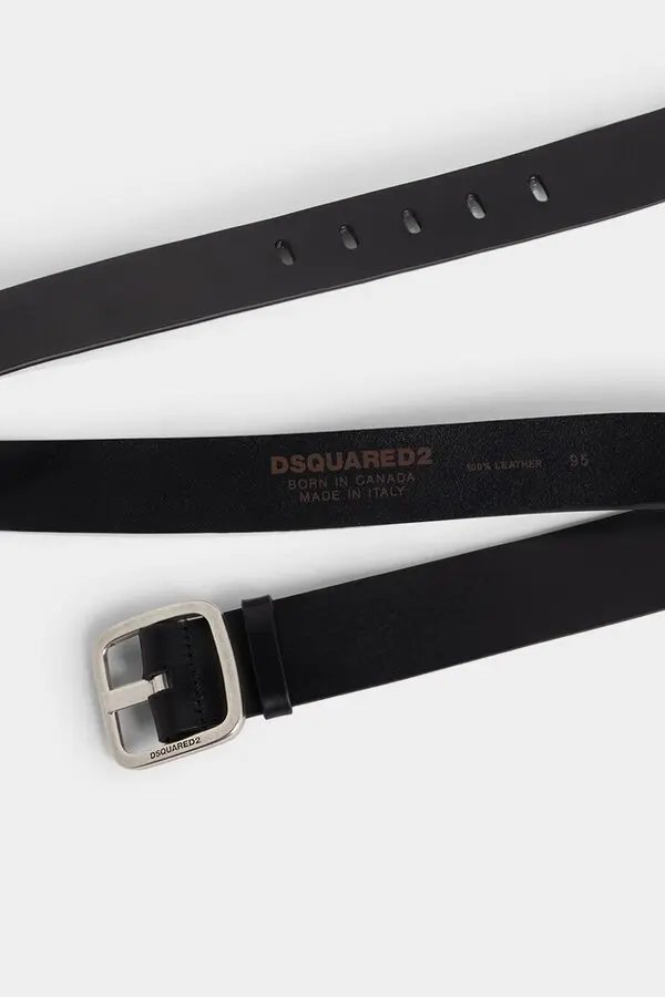 Dsquared2 Smooth Leather Belt With Buckle