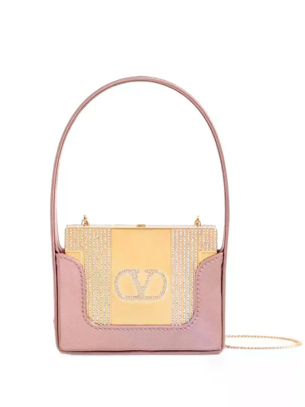 Valentino Garavani Minaumorphe Minaudière In Metal With Swarovski® Crystals And Satin Case - Gold
