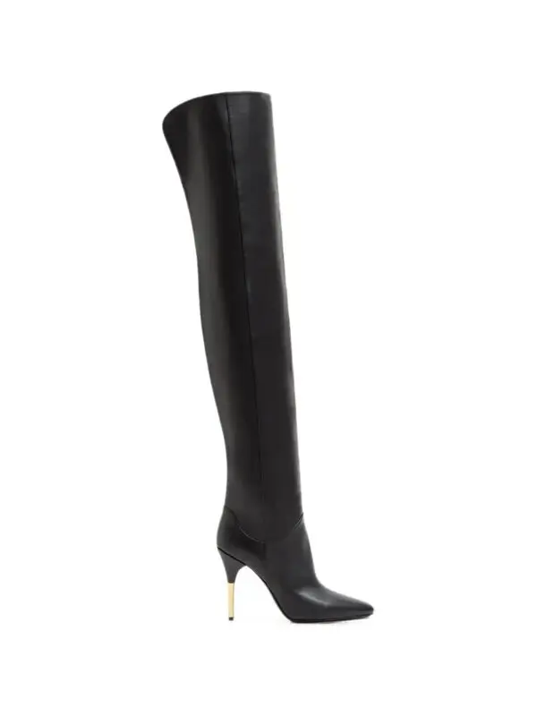 Valentino Garavani Deboot Cver-the-knee Calfskin Boots 105mm - Black