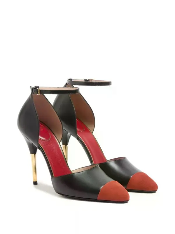 Valentino Garavani D'orsay Sinead Pumps In Goatskin And Suede - Black
