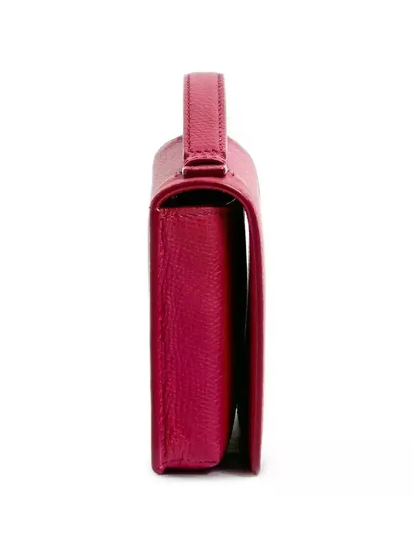 Valentino Garavani Vlogo Signature Grainy Calfskin Wallet With Chain - Pink