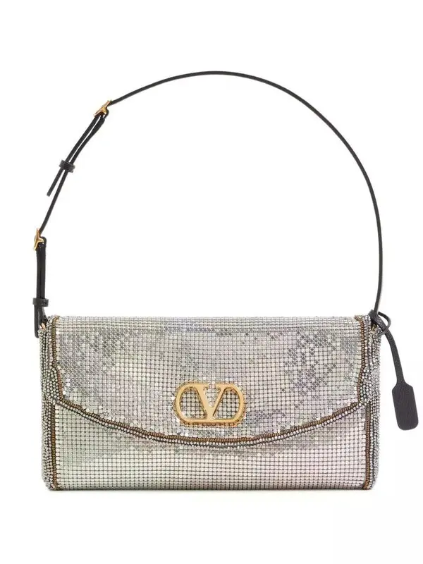 Valentino Garavani Devain Small Metallic Mesh Shoulder Bag