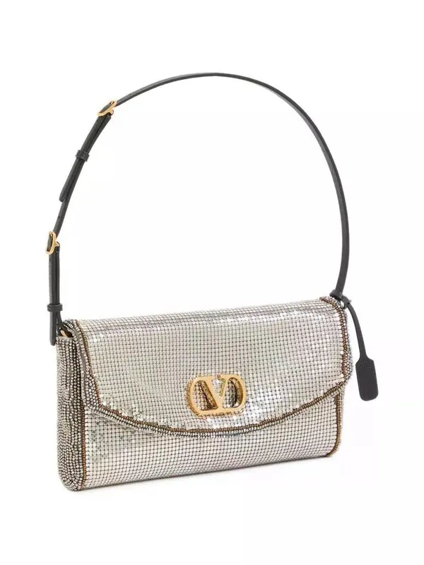 Valentino Garavani Devain Small Metallic Mesh Shoulder Bag