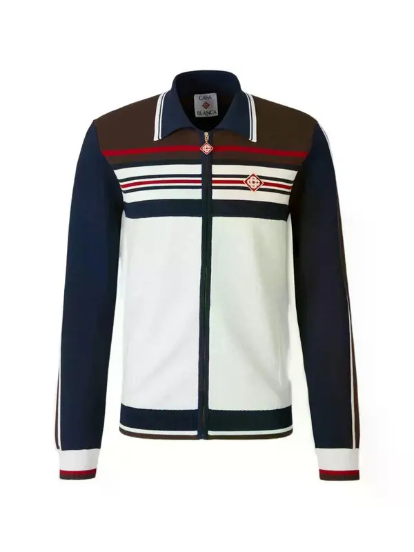 Casablanca Café Culture Monogram-knit Track Jacket