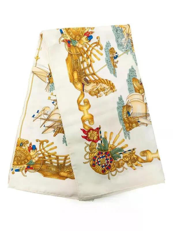 Hermès 1990-2000 Voiles De Lumiere Silk Scarf 90 Scarves - White